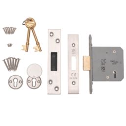 Smith & Locke Fire Rated 5 Lever Nickel Deadlock 76mm Case - 57mm ...