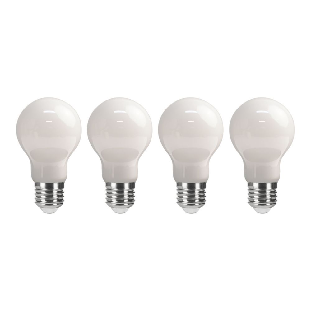 LAP E27 A60 LED Light Bulb Milky 806lm 4.9W 4 Pack - Screwfix