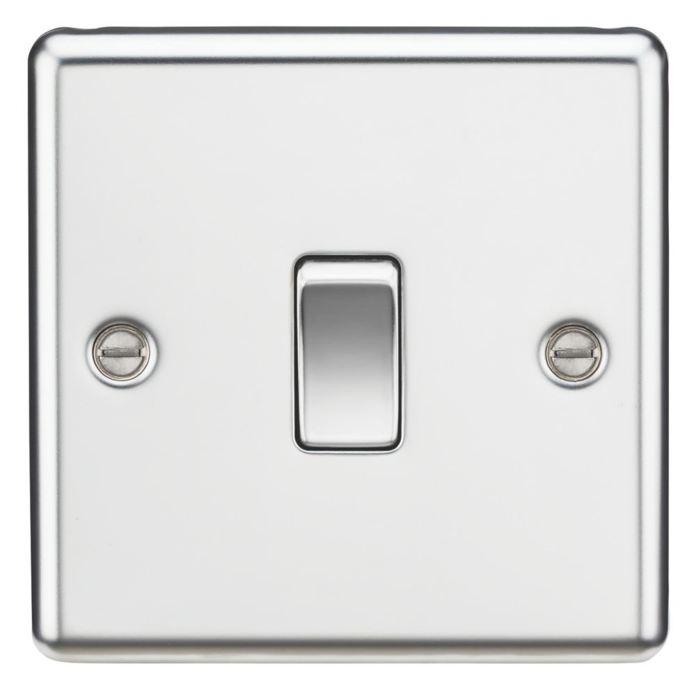 Knightsbridge 10AX 1-Gang 2-Way Light Switch Polished Chrome - Screwfix