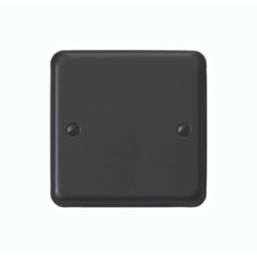 MK Contoura 1-Gang Blanking Plate Black - Screwfix