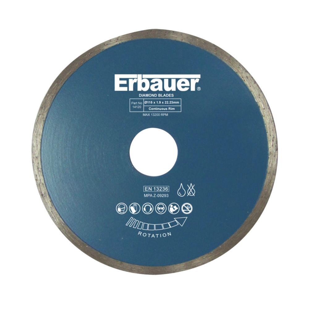 Erbauer Tile Diamond Blade 115mm x 22.23mm - Screwfix