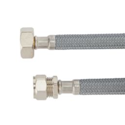 Flomasta Straight Flexible Compression Hose 15mm x 3/4" x 300mm - Screwfix