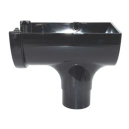 FloPlast Hi-Cap uPVC Half Round Stop End Outlet Black 115mm x 68mm ...