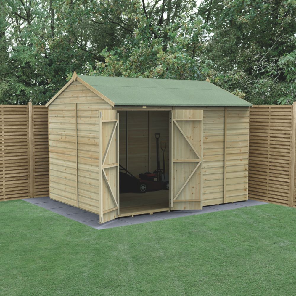 Forest Beckwood 9' 6" x 8' (Nominal) Reverse Apex Shiplap Timber Shed ...