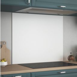 Splashback Ice White Self-Adhesive Glass Kitchen Splashback 900mm x 750mm x 6mm - Screwfix
