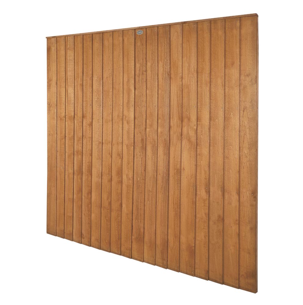Forest Vertical Board Closeboard Fence Panels Golden Brown 6' x 6' Pack ...