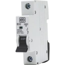 MK Sentry 32A SP B Curve MCB - Screwfix