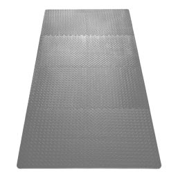 Essentials Interlocking Floor Tiles Grey 20mm 8 Pack - Screwfix