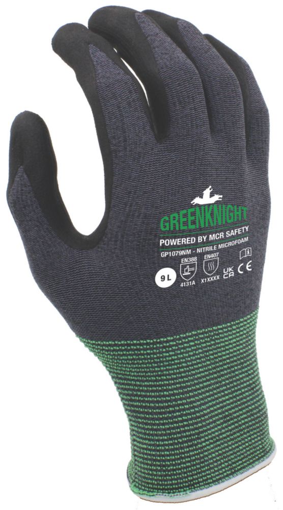 MCR Safety Greenknight General Handling Gloves Grey/Black X Large 1 ...