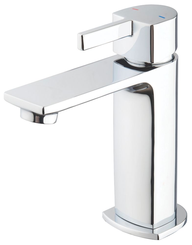 Swirl Brue Basin Mini Mono Mixer Tap with Clicker Waste Chrome | Basin ...