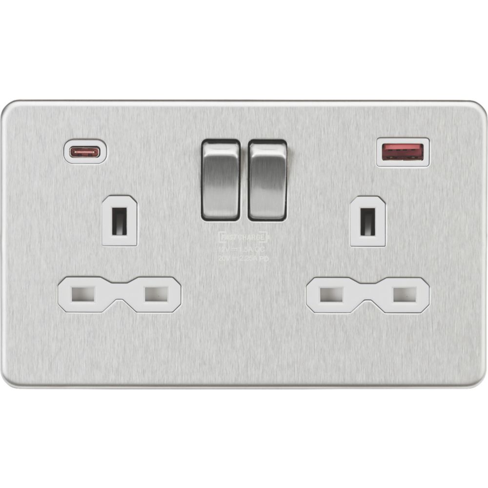 Knightsbridge Screwless 13A 2-Gang DP Switched Socket + 2.25A 45W 2 ... Knightsbridge Screwless 13A 2-Gang DP Switched Socket + 2.25A 45W 2 ...