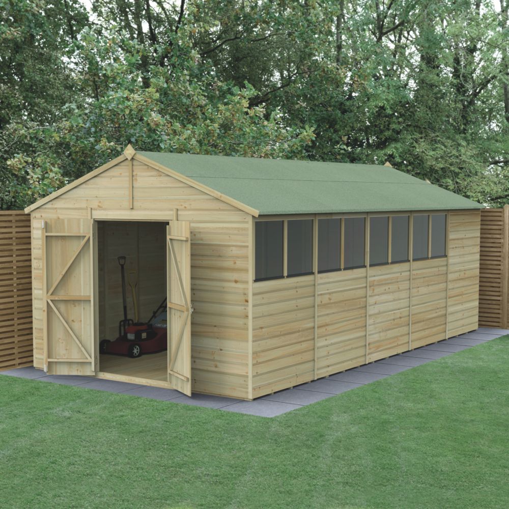 Forest Beckwood 10' x 19' 6" (Nominal) Apex Shiplap Timber Shed with ...