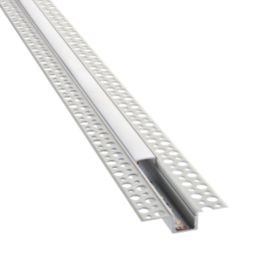 Saxby Aluminium & Polycarbonate Profile Plaster-In 2m - Screwfix