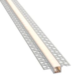 Saxby Aluminium & Polycarbonate Profile Plaster-In 2m - Screwfix