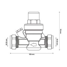 Flomasta Pressure Reducing Valve 1 - 16bar 22mm x 22mm - Screwfix