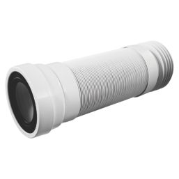 McAlpine Flexible Straight Adjustable WC Connector White 330-850mm ...