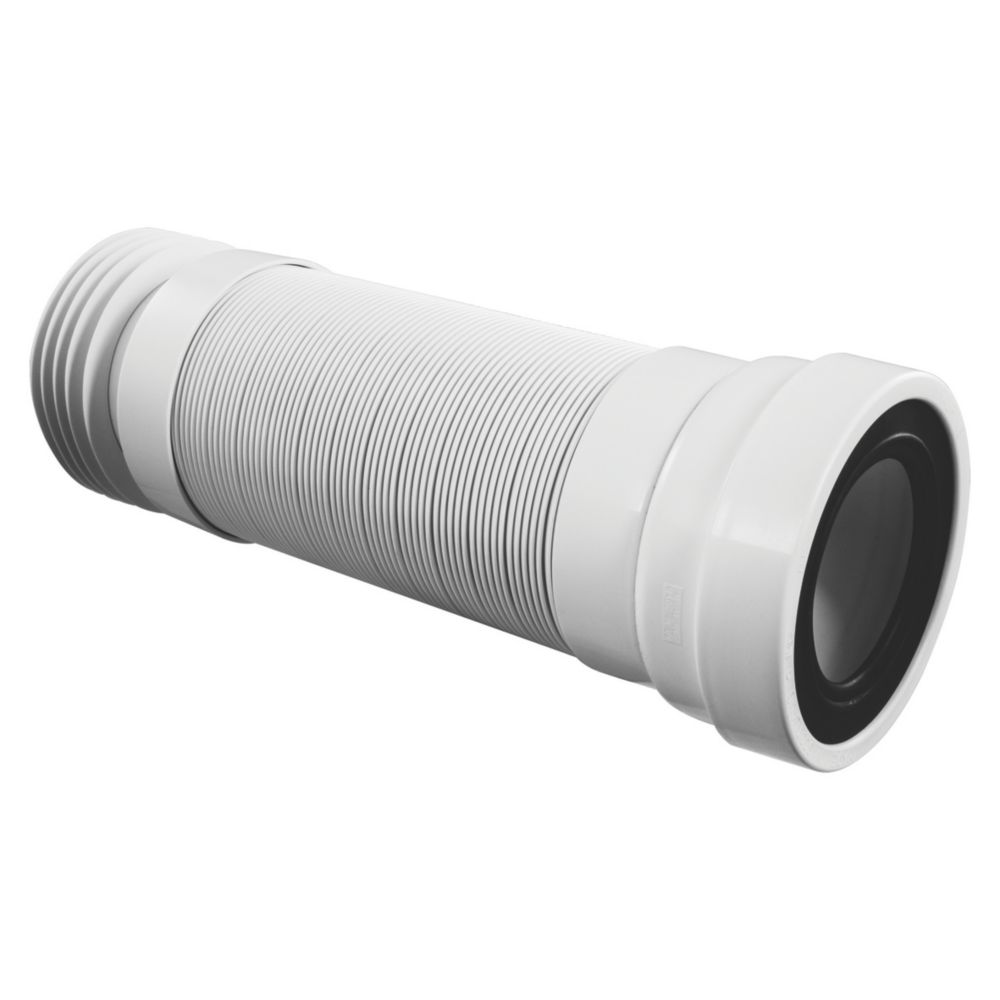 McAlpine Flexible Straight Adjustable WC Connector White 330-850mm ...
