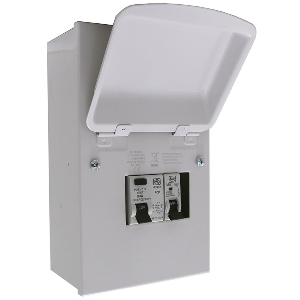 MK Sentry 4-Module 4-Way Populated High Integrity RCD Incomer Consumer ...
