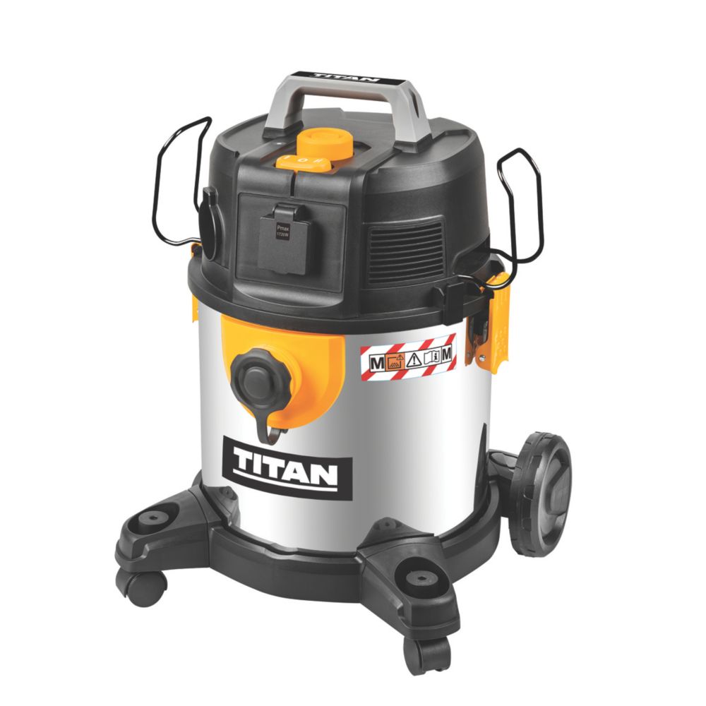 Titan TTB922VAC-M 1400W 20Ltr M Class Wet & Dry Vacuum 220-240V - Screwfix