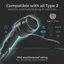 Masterplug 1 Port 7.4kW Mode 3 Type 2 Plug Tethered Smart EV Charger ...