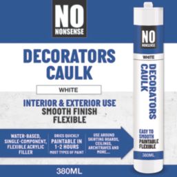 No Nonsense Decorators Caulk White 380ml 12 Pack - Screwfix