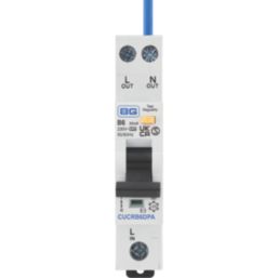 British General 6A 30mA Type A DP B Curve Bidirectional RCBO Double Pole - Screwfix