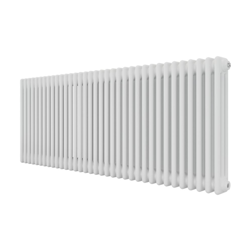 Azur 600mm x 1595mm 6951BTU White Horizontal 3 Column Radiator - Screwfix