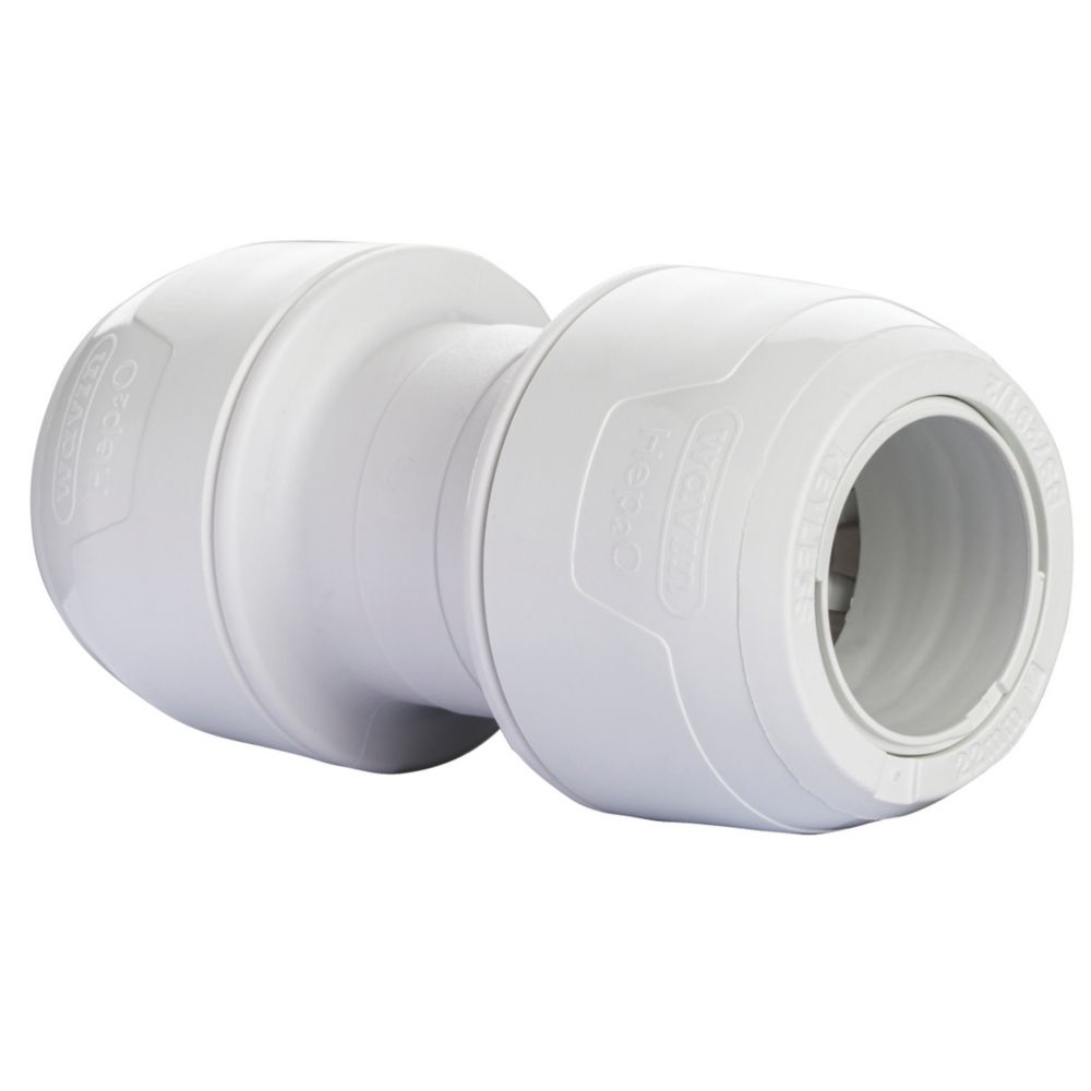 Hep2O Plastic Push-Fit Equal Keyless Coupler 22mm 10 Pack - Screwfix
