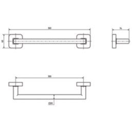 ETAL Straight Doc M Grab Bar Polished Chrome 280mm - Screwfix