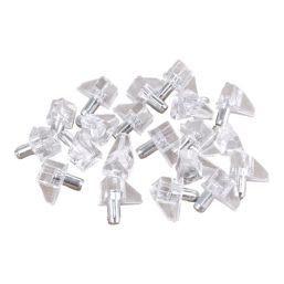 Essentials MDF Flat Shelf Supports Clear 50 Pack - Screwfix