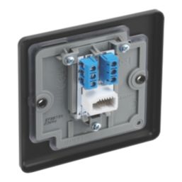 LAP 1-Gang Slave Telephone Socket Matt Black with Colour-Matched ...