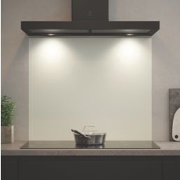 Splashback Matt White Self-Adhesive Glass Kitchen Splashback 900 x 750 x 6mm - Screwfix