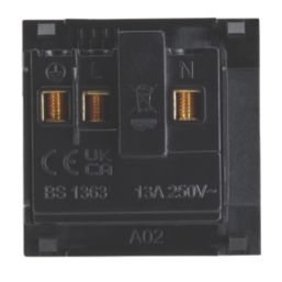 Contactum Grid 13A Unswitched Modular Socket Black - Screwfix