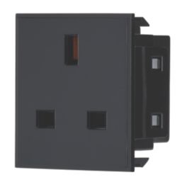 Contactum Grid 13A Unswitched Modular Socket Black - Screwfix