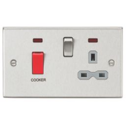 Knightsbridge 45A 2-Gang DP Cooker Switch & 13A DP Switched Socket ...