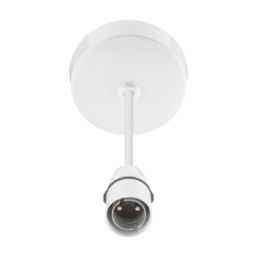 MK 6" Pendant Set Light Fitting B22 White 3 1/2" - Screwfix