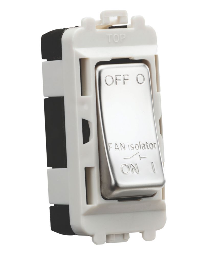 Knightsbridge 10A Grid 3-Pole Fan Isolator Switch Polished Chrome ...