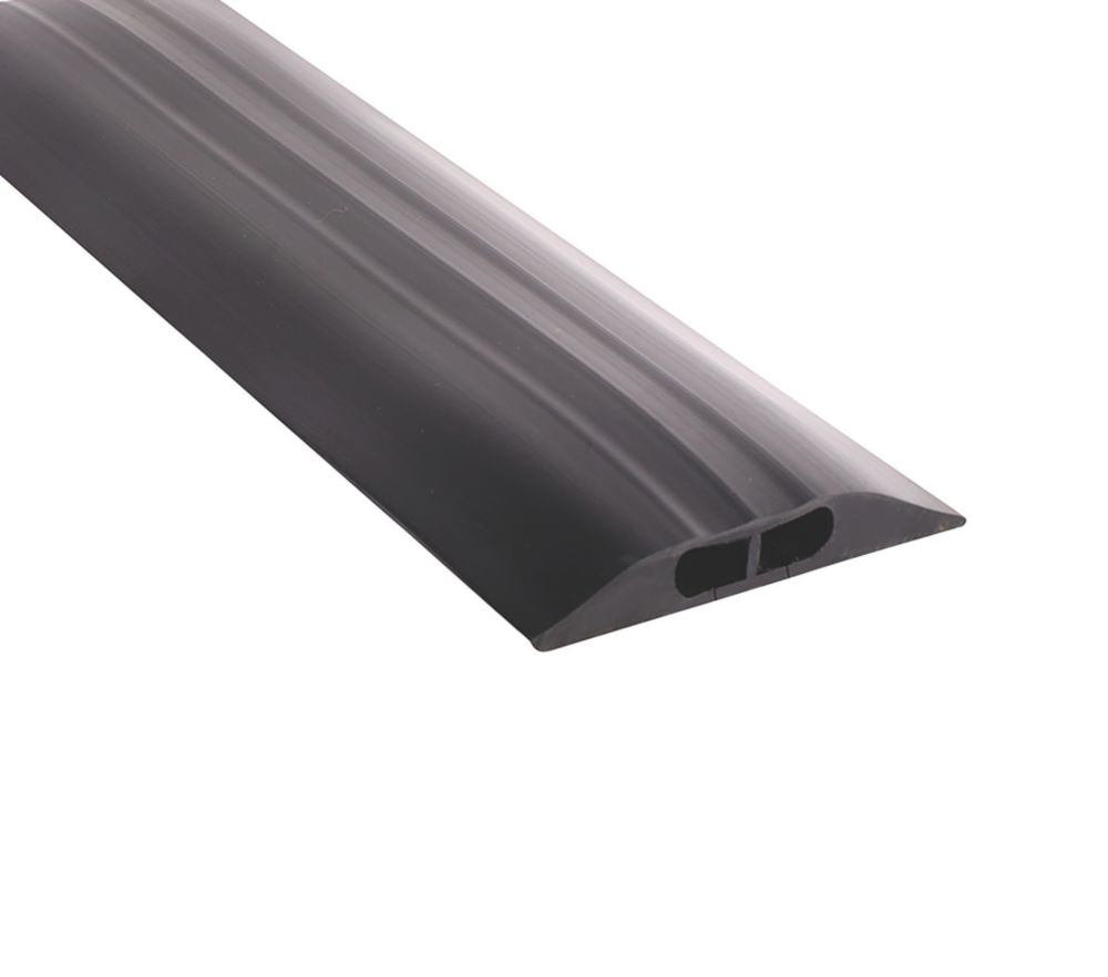 COBA CablePro Data Medium Duty Dual Channel Cable Cover 3m Black - Screwfix