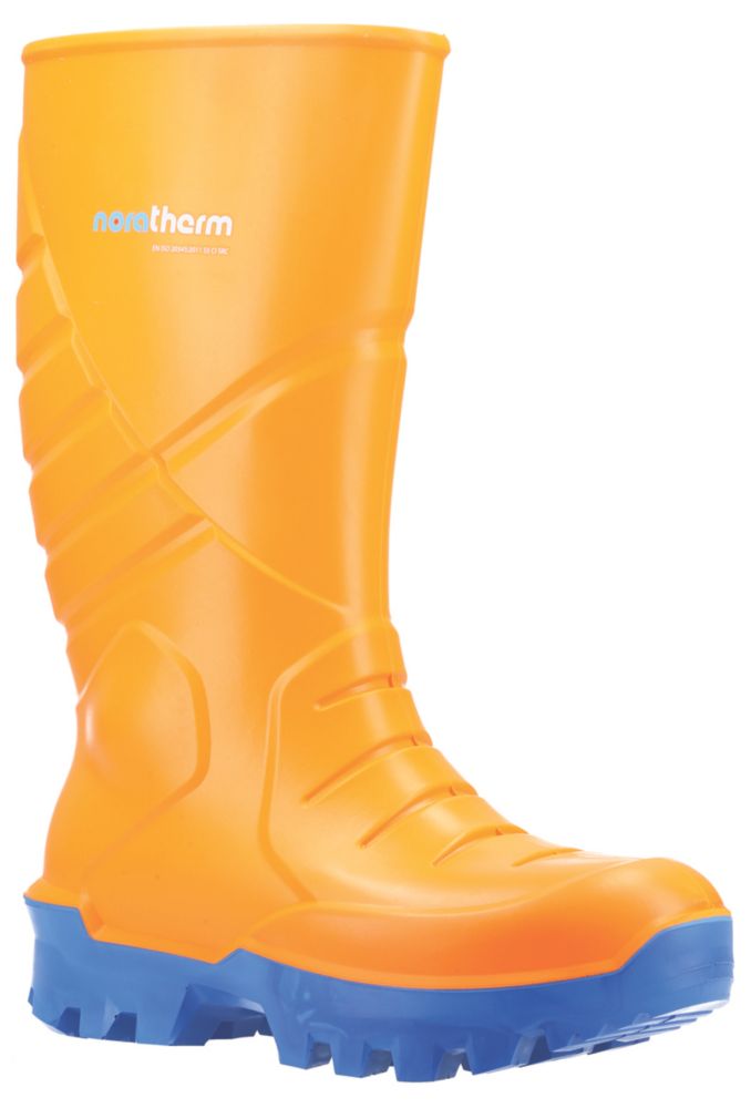 Nora Noratherm S5 Size 10 Orange Steel Toe Cap Safety Wellies - Screwfix