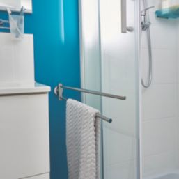 Ormara Twin Towel Rail Sliver 432mm x 55mm x 93mm - Screwfix