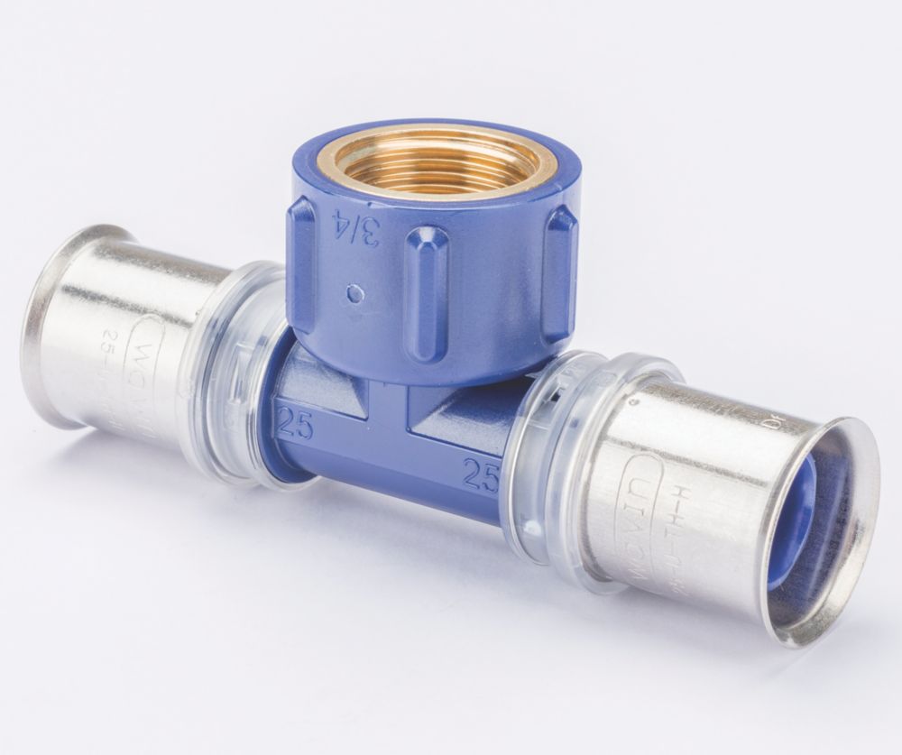 Wavin Tigris K5 Multi-Layer Composite Press-Fit Adapting One-Sided Female Tees 25mm x 0.75" x ...