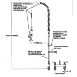 Pre-Rinse Spray SCRF1062X Bridge Overhead Pull-Out Mono Mixer Chrome ...
