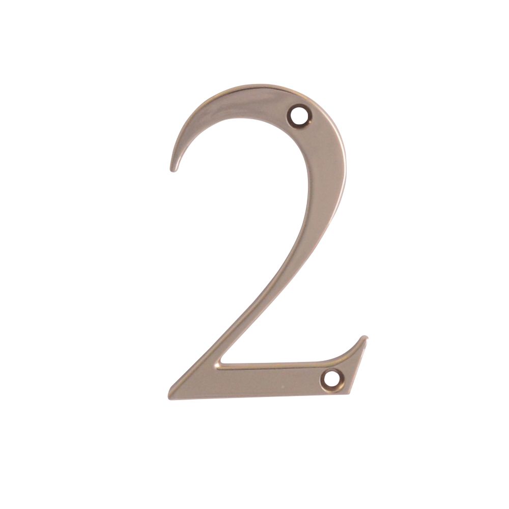 Fab & Fix Door Numeral 2 Gold 80mm | House Numbers | Screwfix.com