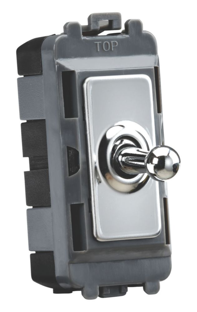 Knightsbridge 20AX Grid SP Control Switch Polished Chrome - Screwfix