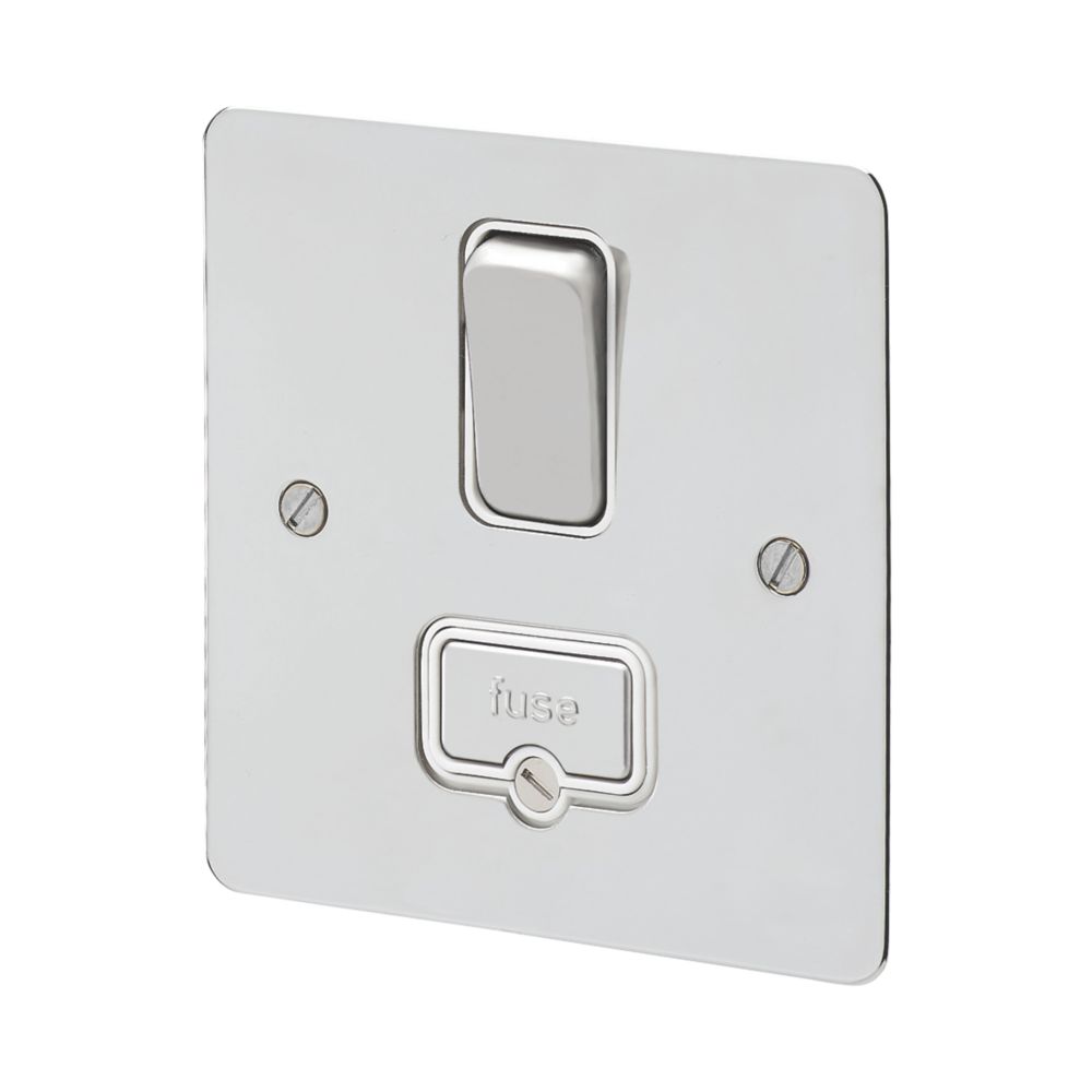 MK Edge 13A Switched Fused Spur Polished Chrome with White Inserts ... MK Edge 13A Switched Fused Spur Polished Chrome with White Inserts ...