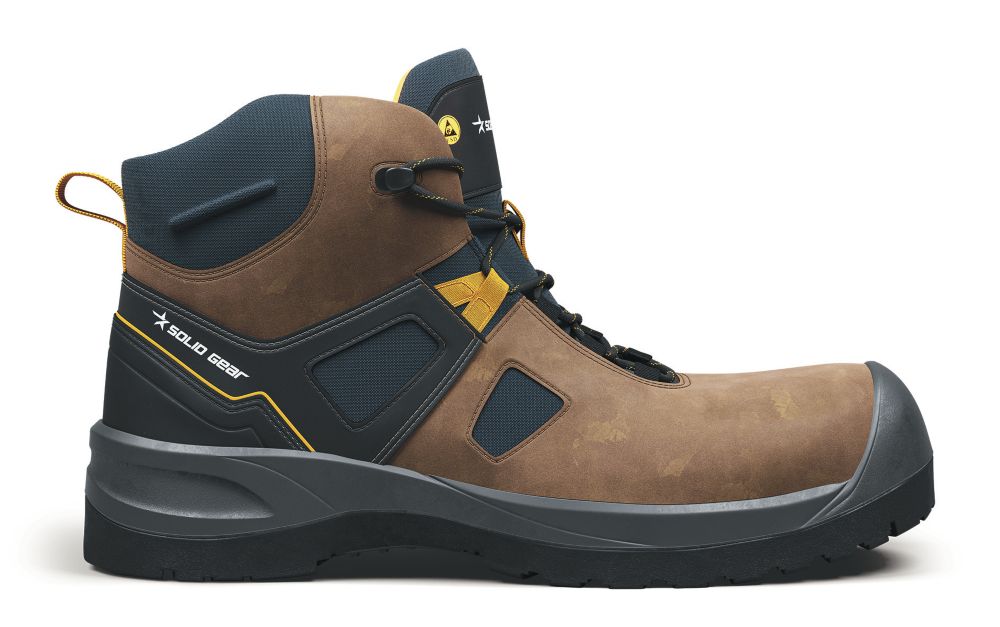 Solid Gear Essence Mid Size 8 Brown Water-Resistant Safety Boots - Screwfix