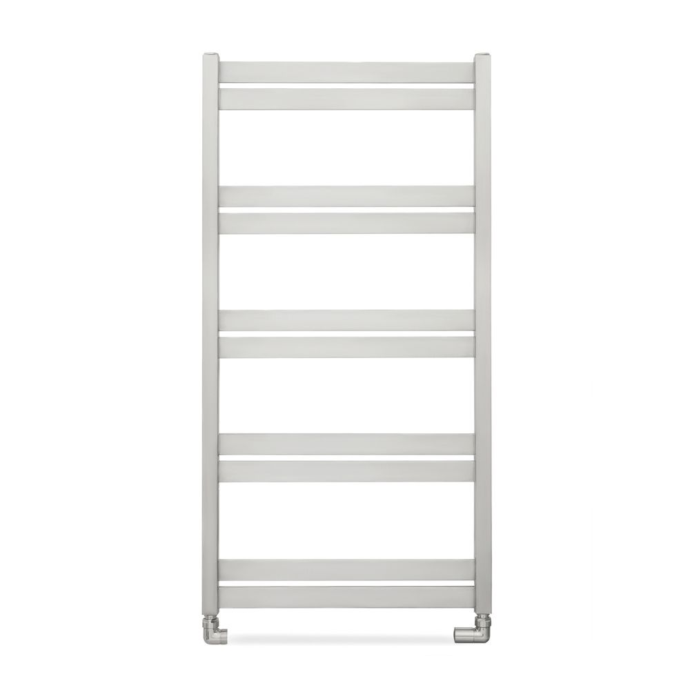 Time 1030mm x 530mm 1185BTU Silver Flat Designer Towel Radiator - Screwfix