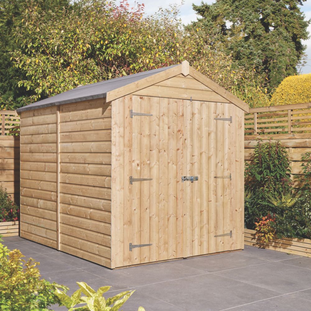 Rowlinson 6' x 7' 6" (Nominal) Apex Shiplap Timber Shed - Screwfix