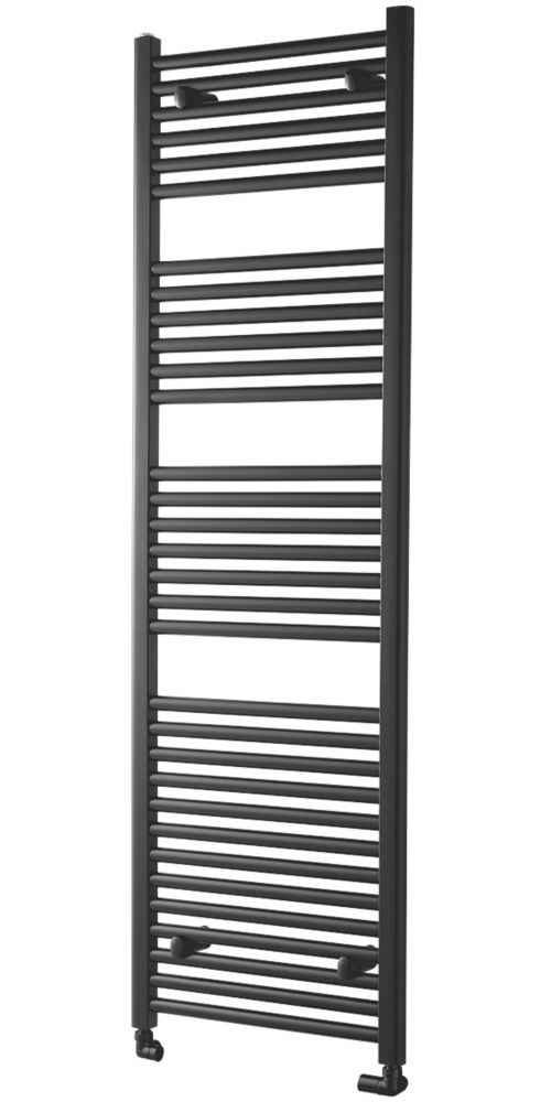 Towelrads 1800mm x 600mm 3484BTU Black Flat Towel Radiator - Screwfix