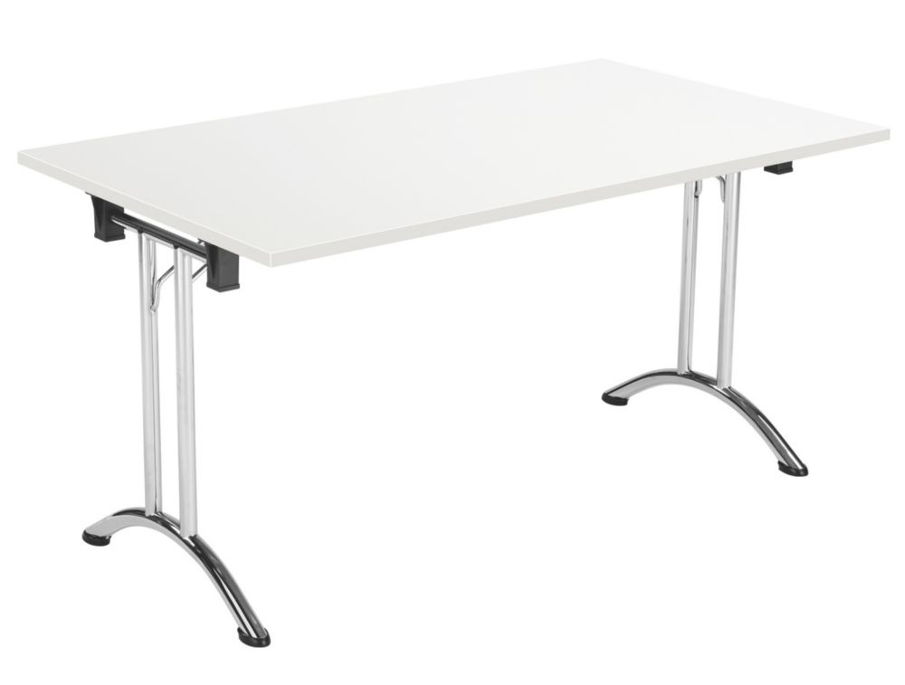 TC Group One Union Rectangular Folding Table White/Chrome 1400mm x ...